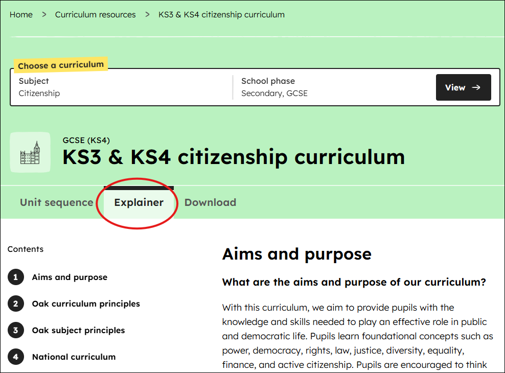 Our citizenship curriculum