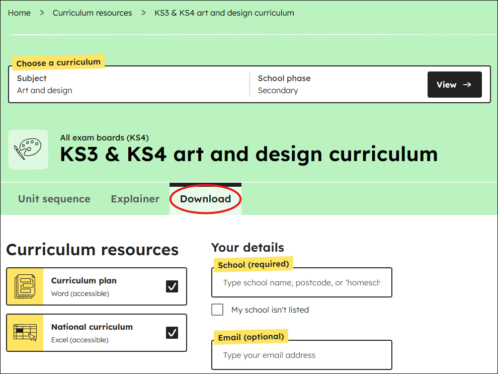 Our art and design curriculum