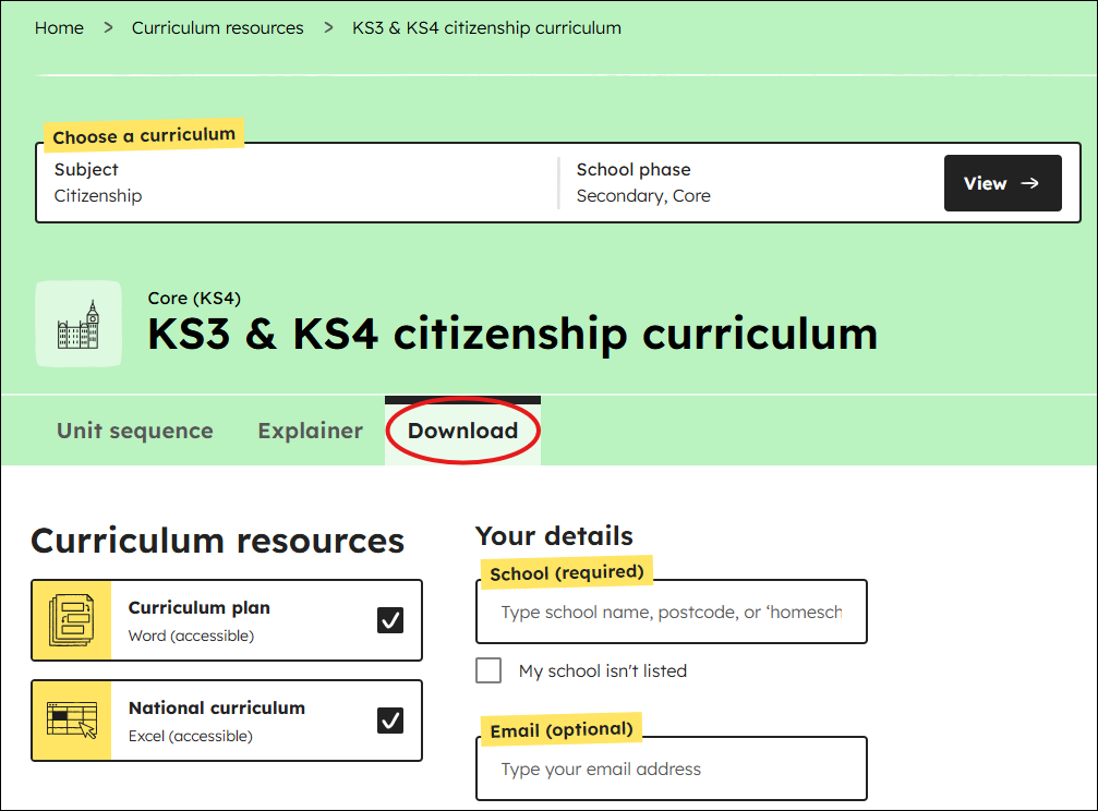 Our citizenship curriculum