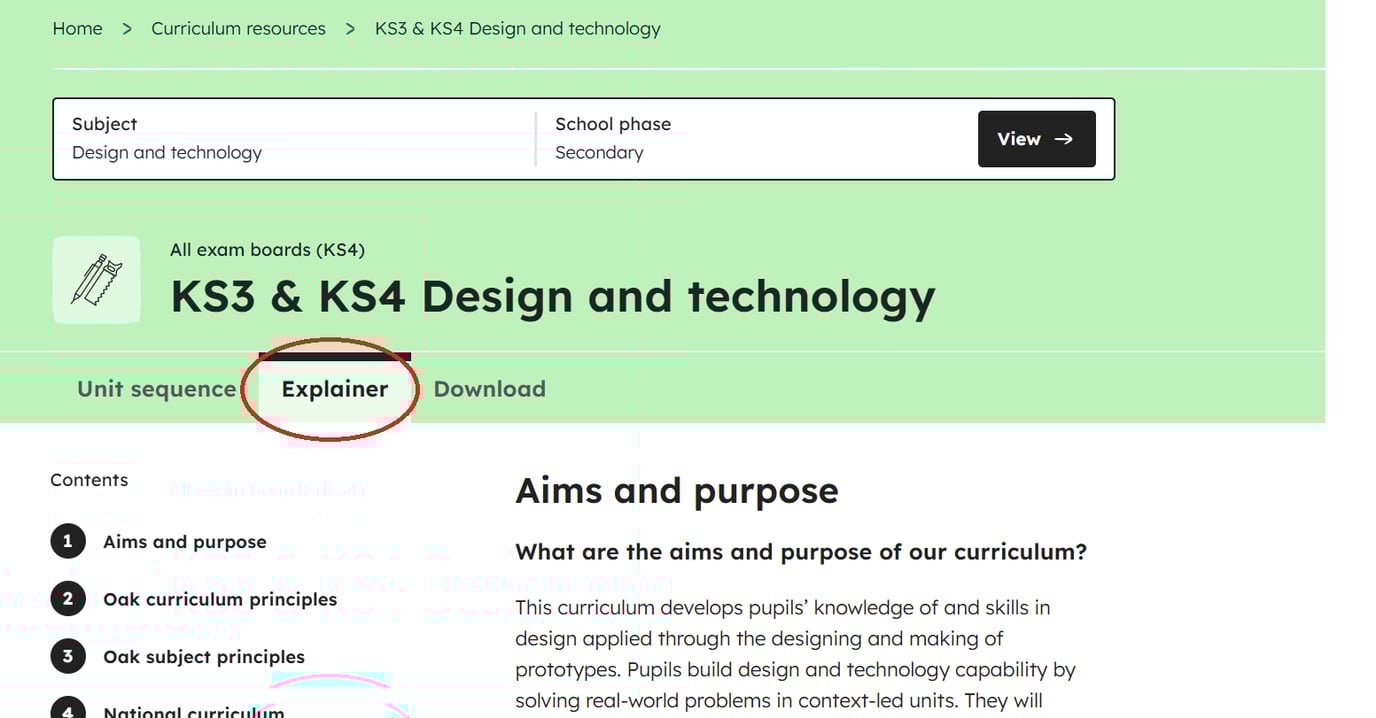 Our design and technology curriculum