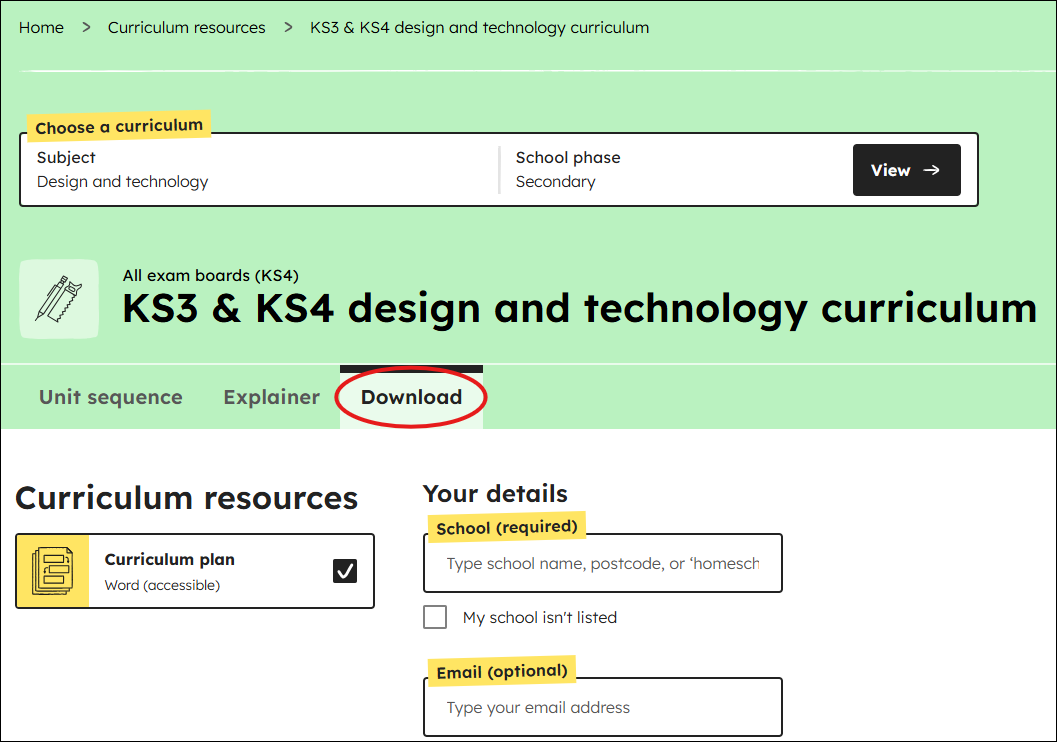 Our design and technology curriculum