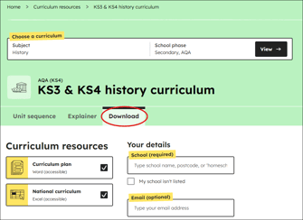 Our history curriculum