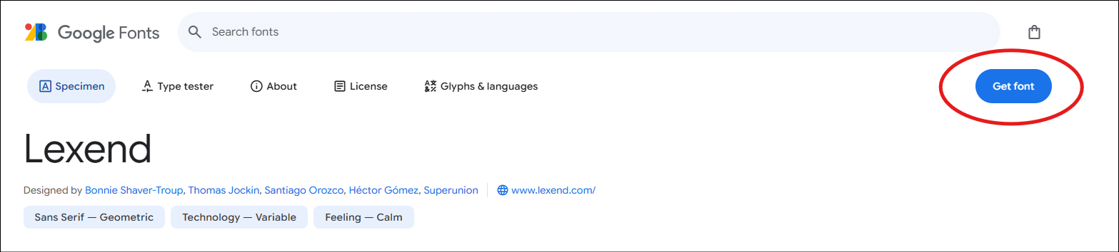 How to install the Google Web Fonts Lexend and Kalam