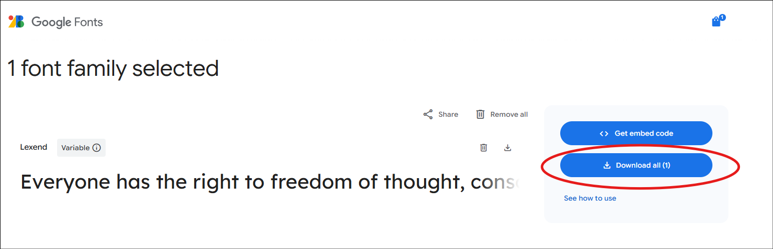 How to install the Google Web Fonts Lexend and Kalam
