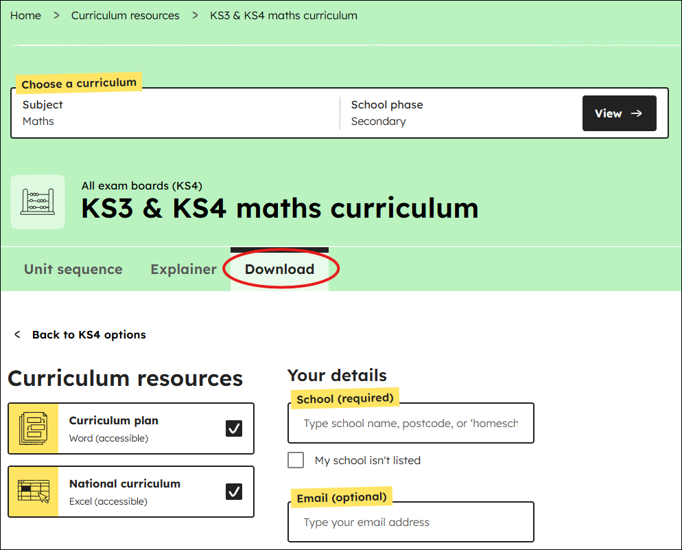 Our maths curriculum