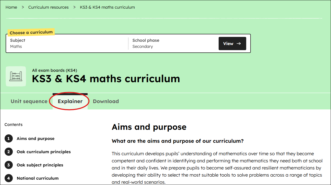 Our maths curriculum