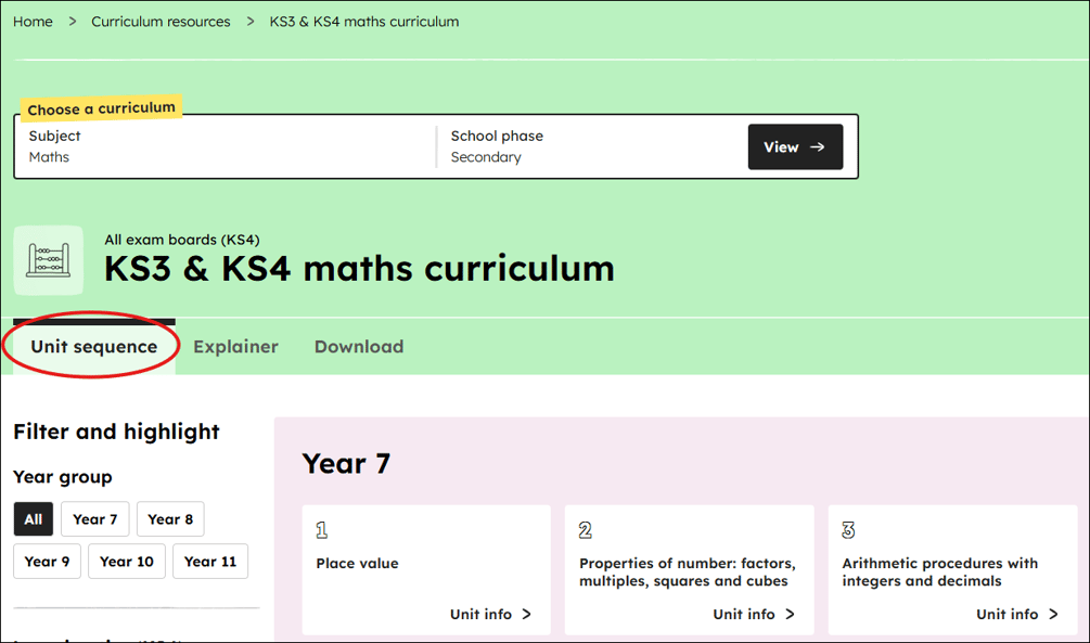 Our maths curriculum