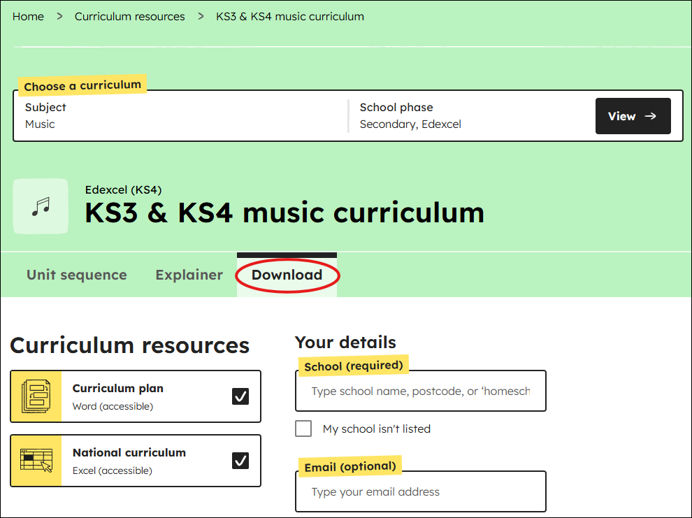 Our music curriculum