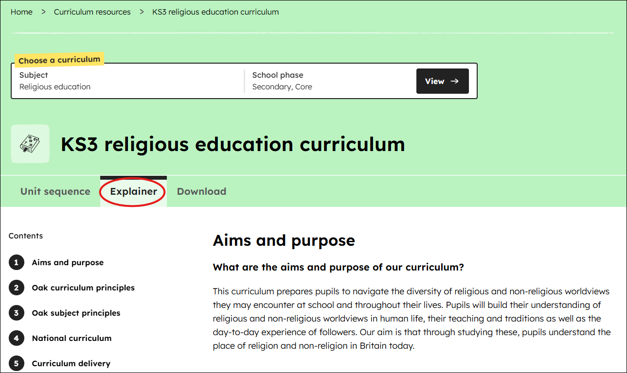Our religious education curriculum