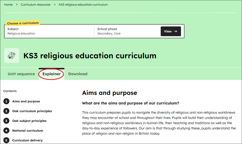 Our religious education curriculum