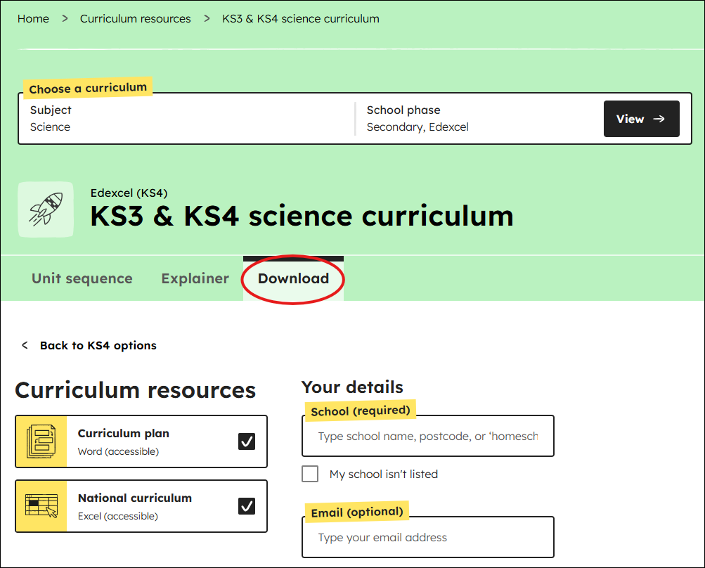 Our science curriculum